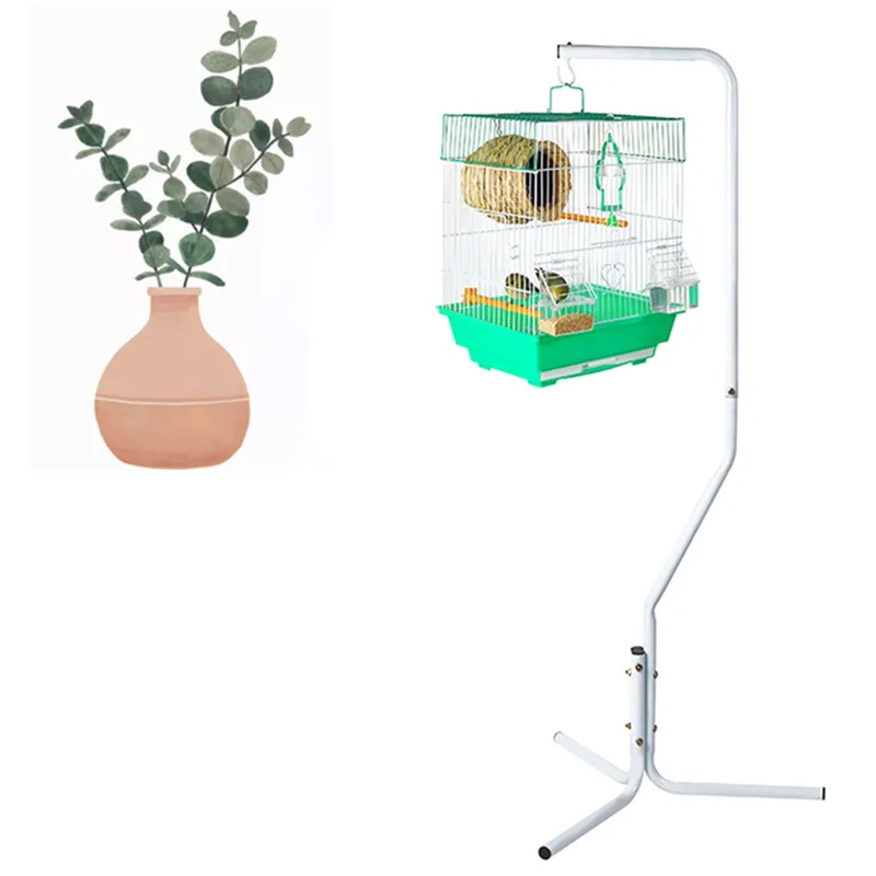Metal-Bird-Cage-with-Adjustable-Height-Sling-Rack-Parrot-Cage-Hanging ...