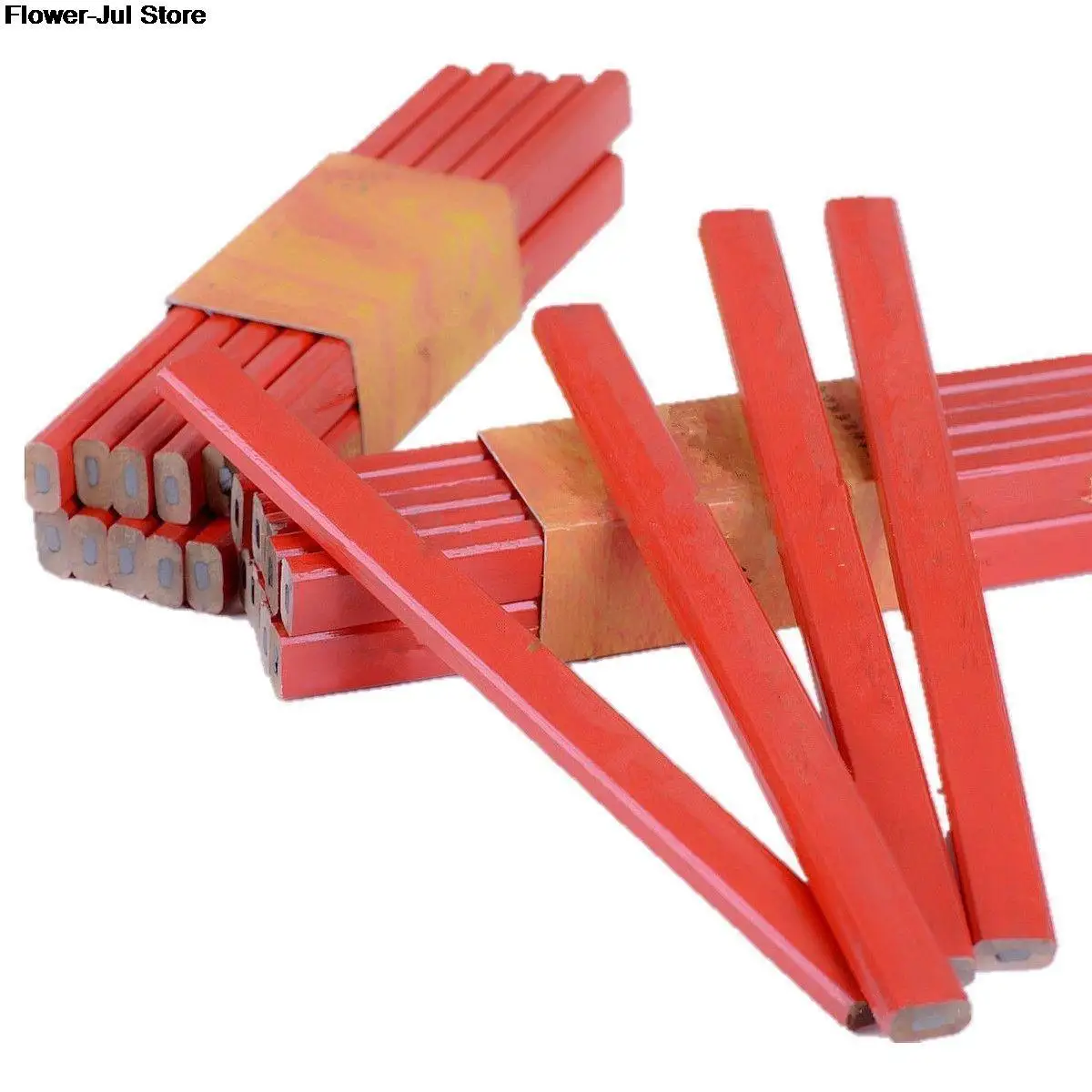 10Pcs 175mm Standard Carpenters Pencils Wood Black Carpenter Pencil ...