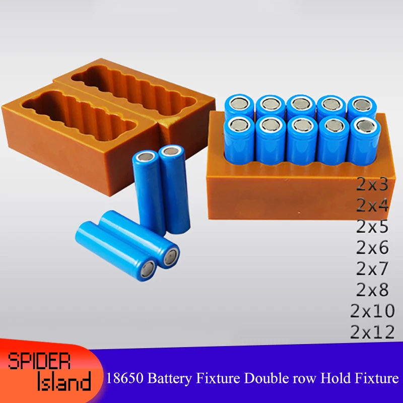 18650 Battery Fixture Double Row Integrated Fixture Battery Holder Tool ...
