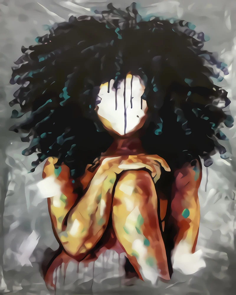 MUTU Black Girl Magic Wall Art Печать на холсте абстрактное искусство ...