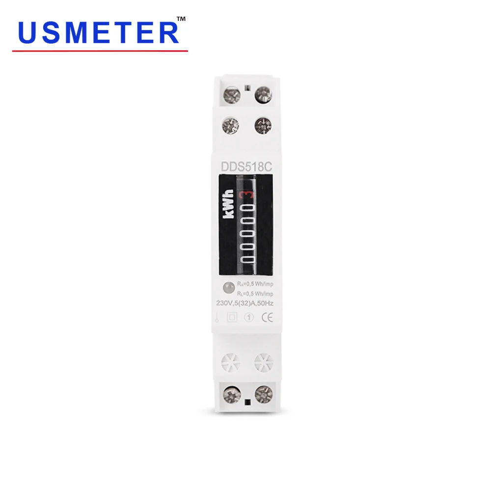 Single Phase Electronic Energy kwh Meter ac Wattmeter 220V Electricity ...