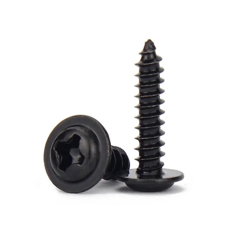 VIS,M2.6(50pcs)-8mm--Vis noire PWA à tête ronde avec coussin, vis autotaraudeuse, M1.4 m1. 7 M2 ...