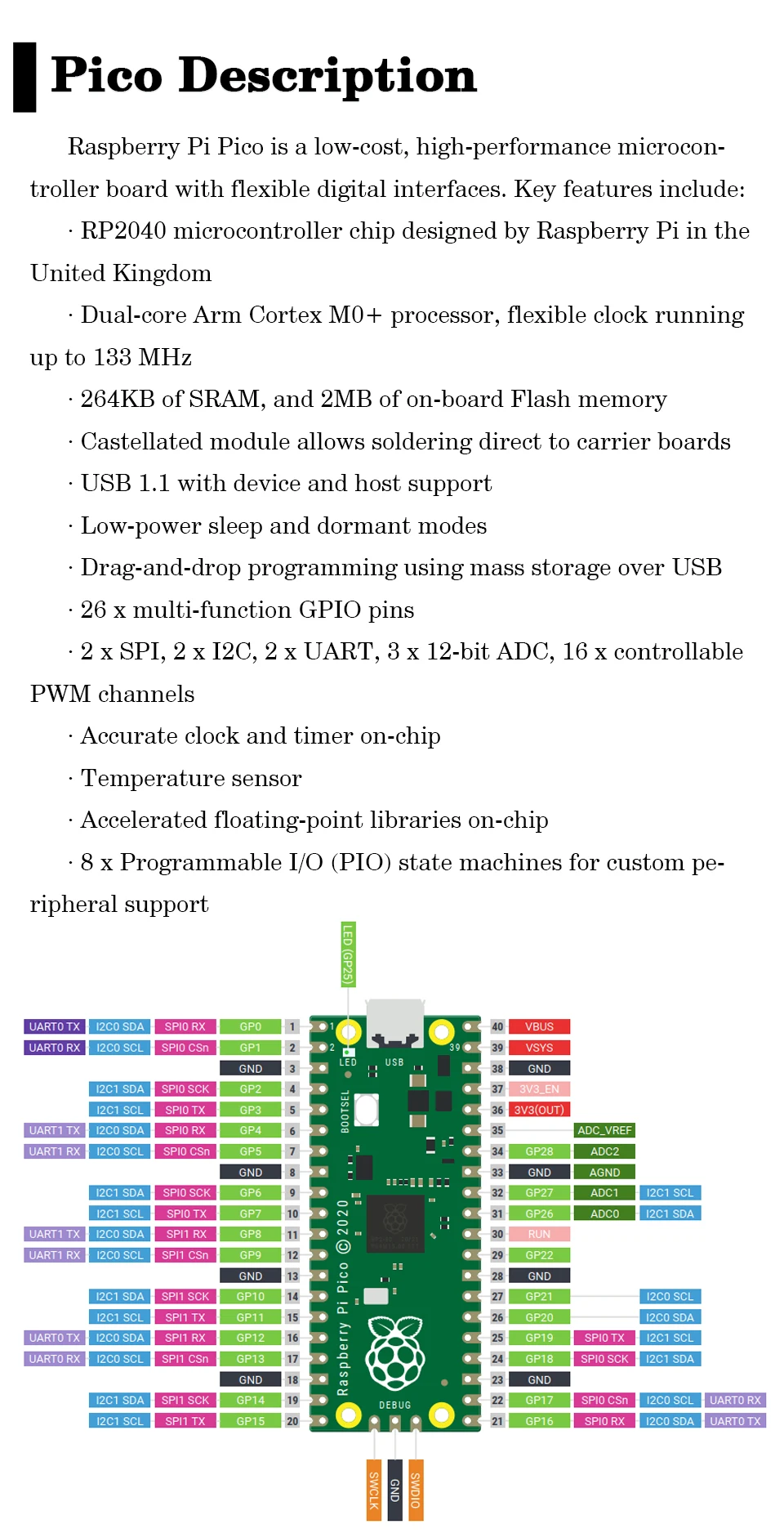 MicroPython 라즈베리파이 피코 임베디드 개발키트 [pyPico KIT] / 디바이스마트