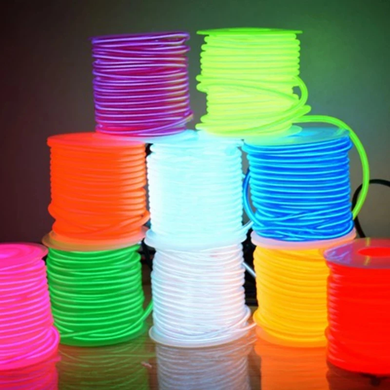 50M-100M-200M-500M-EL-Wire-2-3MM-Electroluminescence-Wire-LED-Strip ...