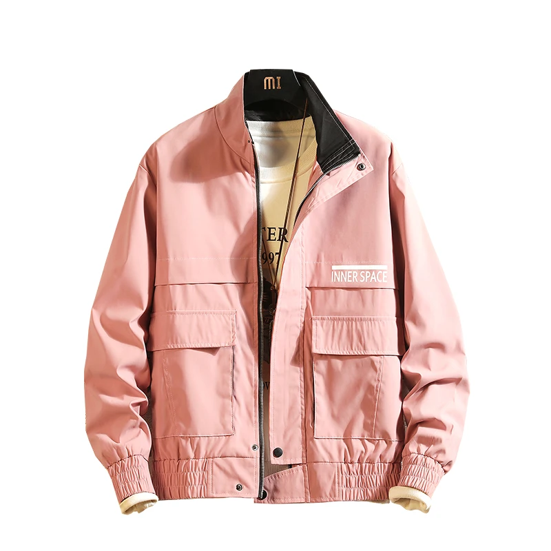 2020 Spring Fashion New Jacket Men Streetwear Bomber Jacket Pink ...
