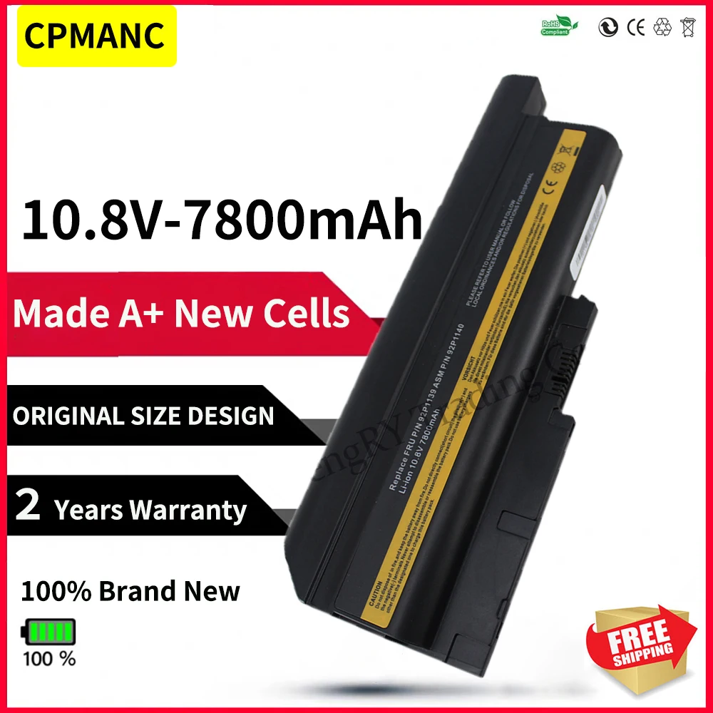 CPMANC 7800mAh Battery for IBM Lenovo ThinkPad R60 R60e R61 R61e R61i ...