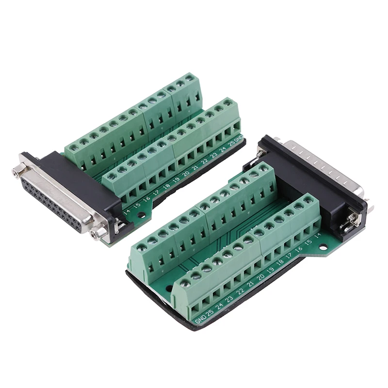 DB25-D-SUB-Female-25Pin-Plug-Breakout-PCB-Board-2-Row-Terminals ...