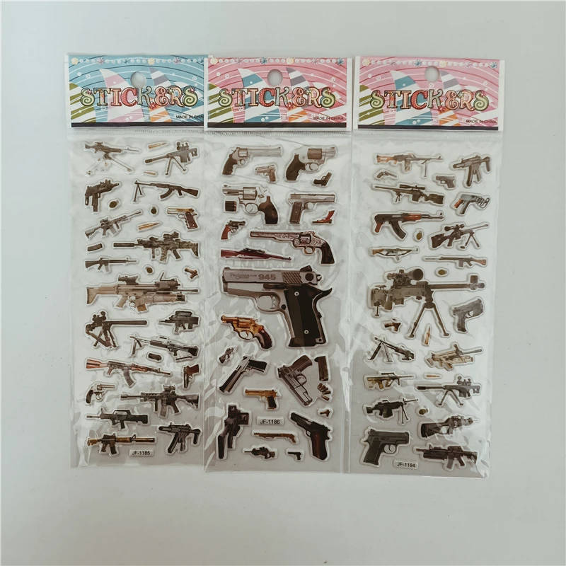 6pcs-Pistol-Gun-Stickers-Toys-for-Children-on-Scrapbook-Laptop-Notebook ...