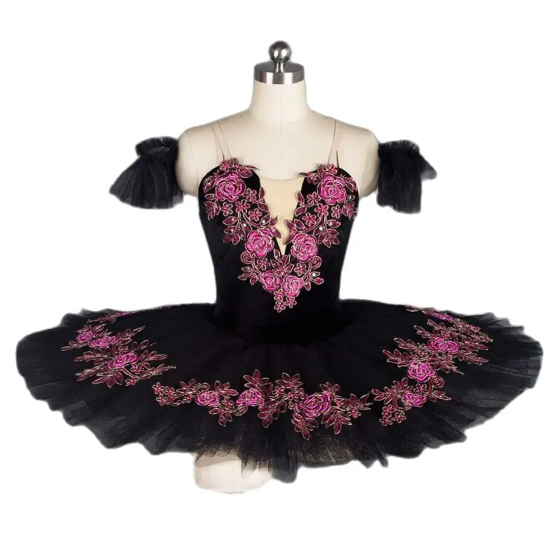 Black Professional Ballet Dance Tutus Ballerina Dance Costumes Stiff ...