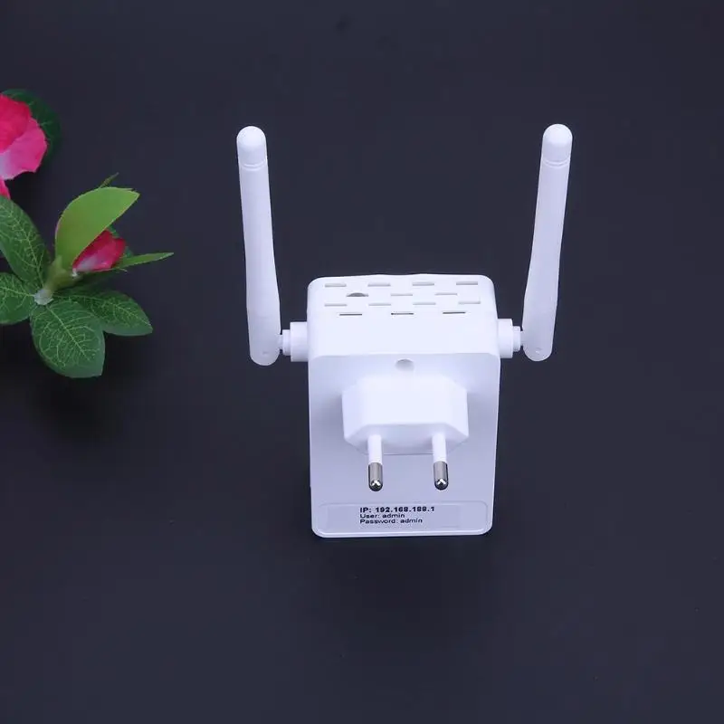 300M Wall Plug WiFi Wireless Receiver Router Repeater with External Antenna