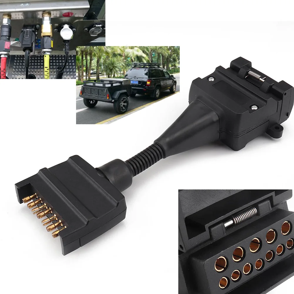 12-Pin-Flat-Trailer-Socket-Plug-Set-Connector-Trailer-Caravan-Camper ...