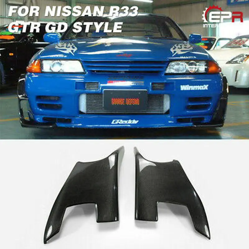 GD-Style-Carbon-Fiber-Front-Bumper-Canard-For-Nissan-R33-GTR-Glossy ...