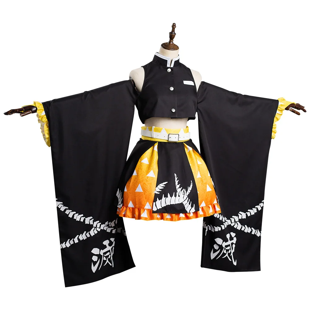Anime Demon Slayer Agatsuma Zenitsu Dress Cosplay Costume - AllCosplay.com