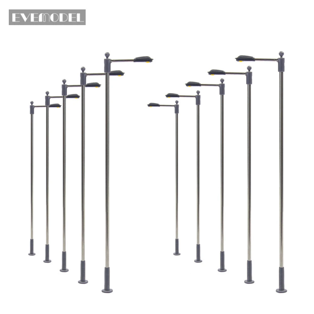 Lqs10 10pcs Model Railway Train Lamp Post Street Lights Ho Oo Scale ...