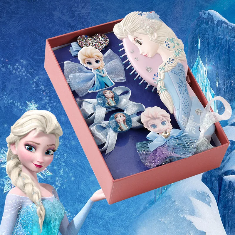6pcs-set-Disney-Frozen-Elsa-Figure-Toys-Kids-Princess-Hair-Clip-Comb ...