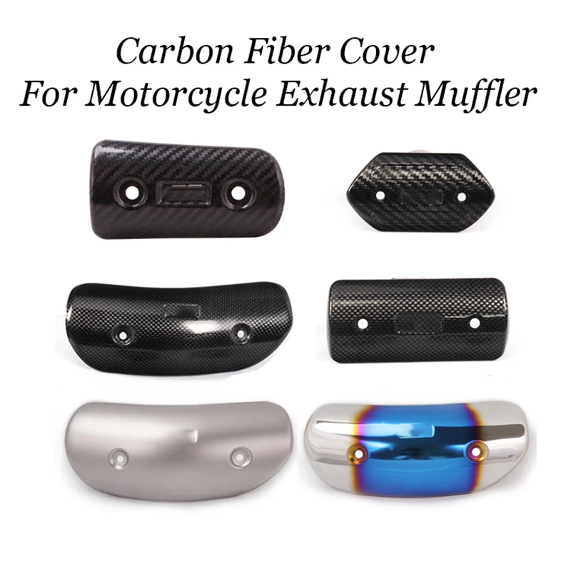 Motorcycle-Exhaust-Muffler-Carbon-Fiber-Protector-Escape-Heat-Shield ...