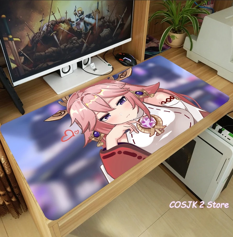 genshin impact Kamisato Ayaka,Yae Miko Genshin Impact desk mat Genshin Impact Merch Kamisato ...