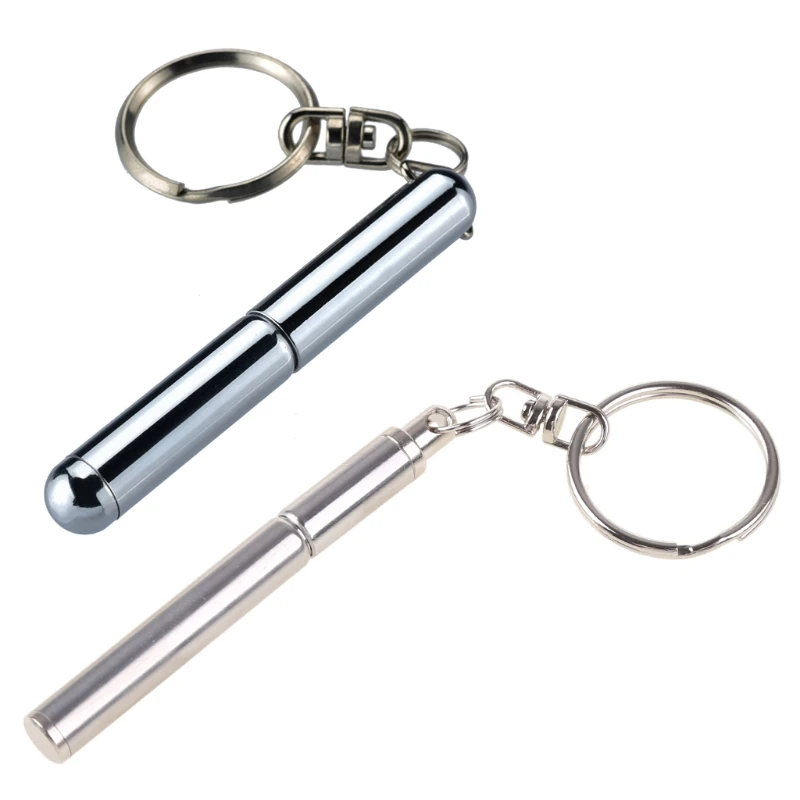 Portable Stainless Steel Telescopic Ballpoint Pen Metal Key Ring ...