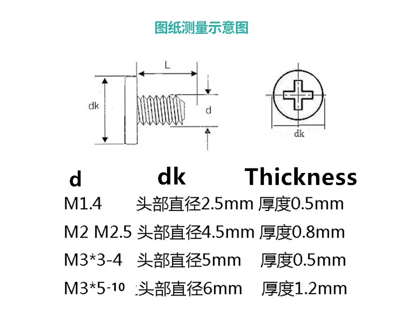 VIS,M2-3mm--Vis cruciforme pour ordinateur portable, 100 pièces, M1.4 M2 M3 M2.5, petite tête ...