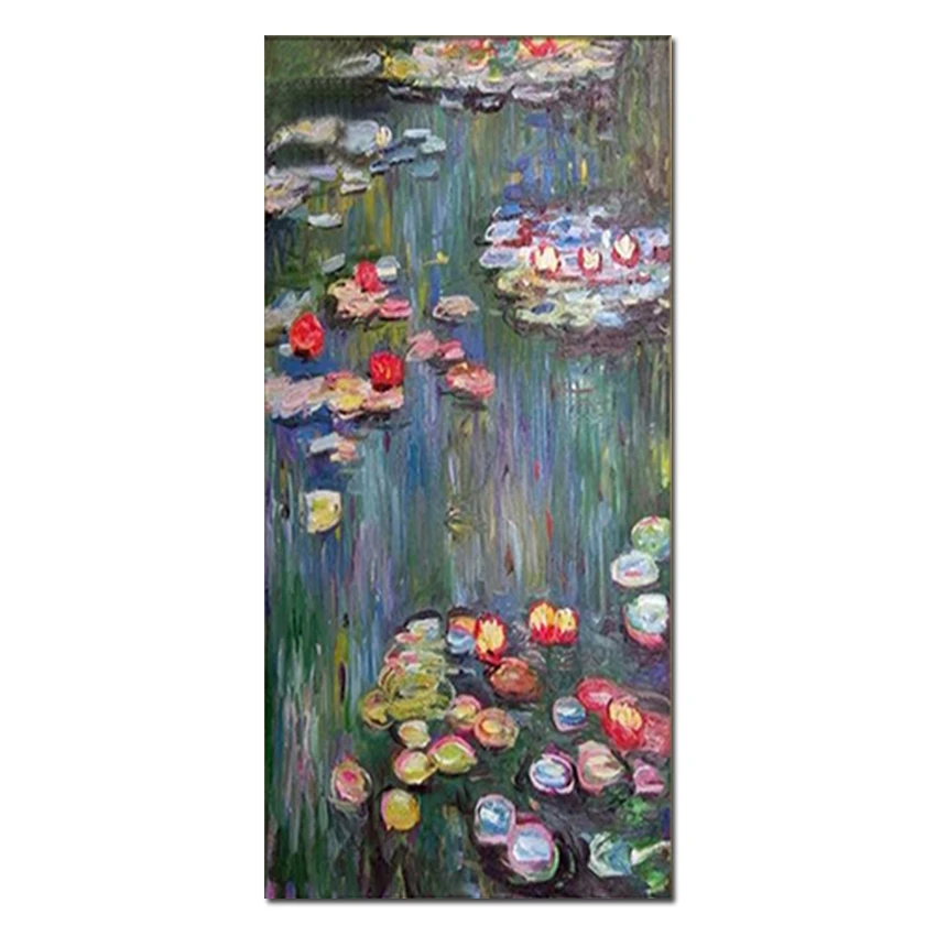 Claude Monet painting Water lilies oil paintings on canvas art texture ...