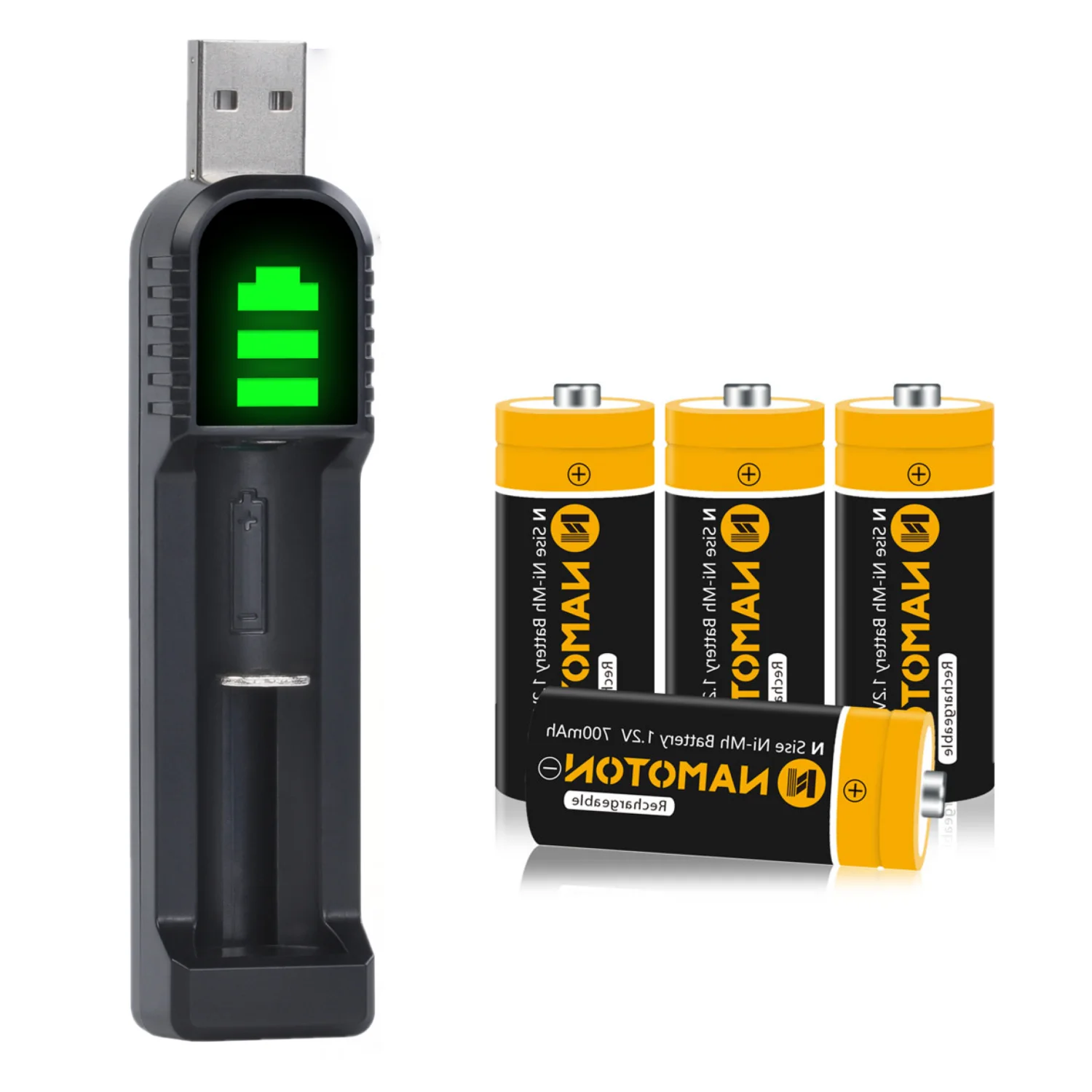 Rechargeable Battery N Size LR1 E90 MN9100 910A UM-5 Ni-MH Battery and ...