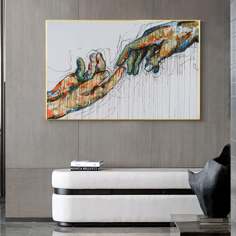 Abstract-Hands-of-God-Posters-and-Prints-Graffiti-Canvas-Painting ...