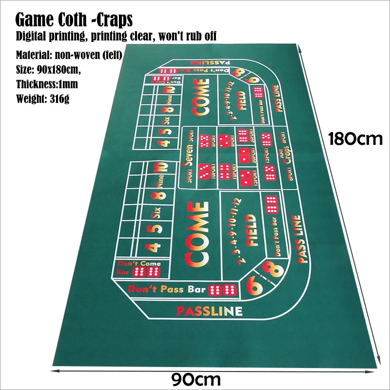 Dice Game Table Cloth | Casino Craps Table | Casino Board Games ...