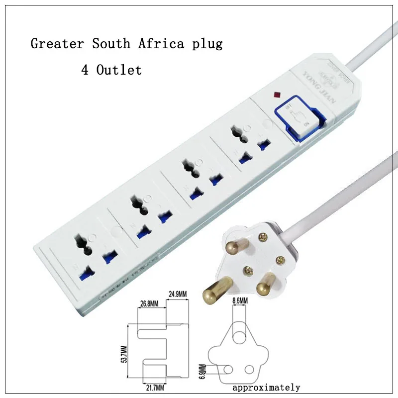 Prise américaine-3 PRISE AC--Barre multiprise d'extension avec voyant ...