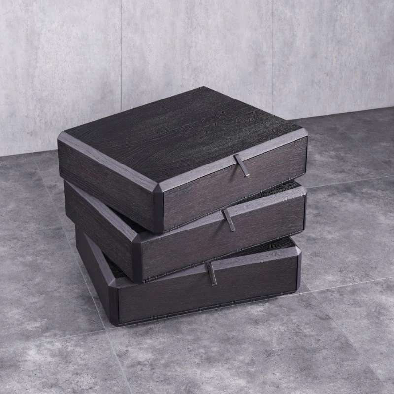 Minimalist drawer bedside table smoky color storage sofa table creative ...