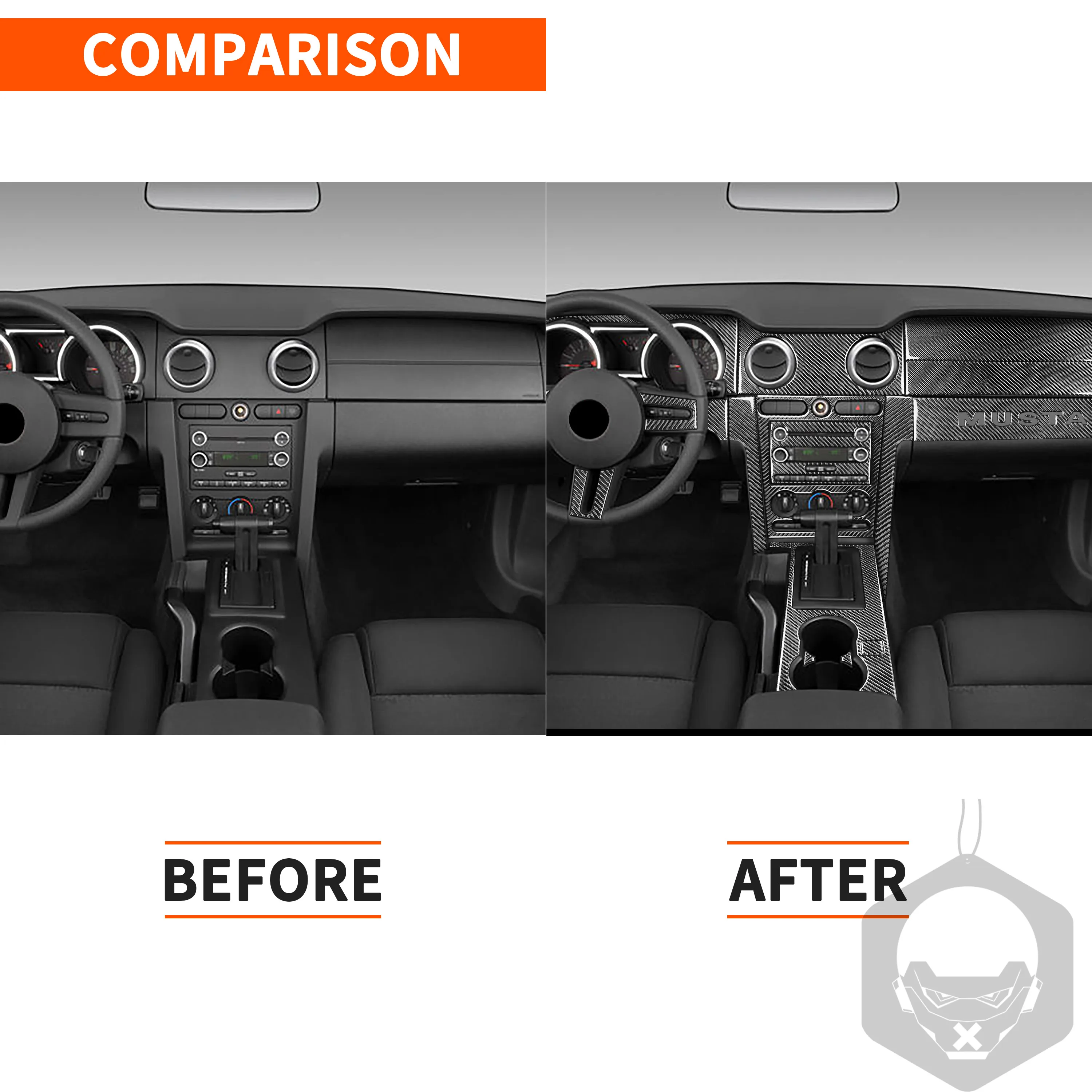 Seuil de porte voiture,Autocollant en Fiber de carbone pour Ford Mustang GT 2005 - 2009 S197 ...