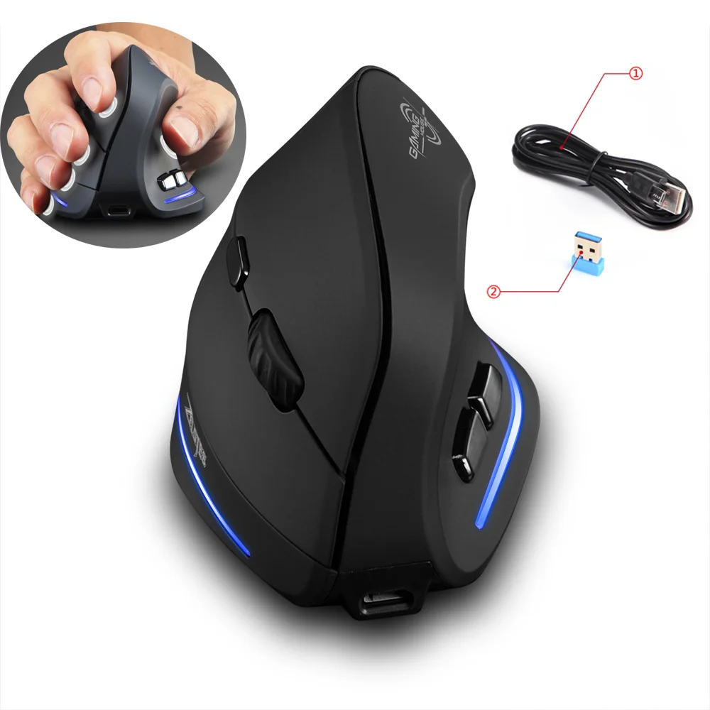 F-35 Wireless Mouse Vertical Mouse Ergonomic Rechargeable Mice 2400dpi ...