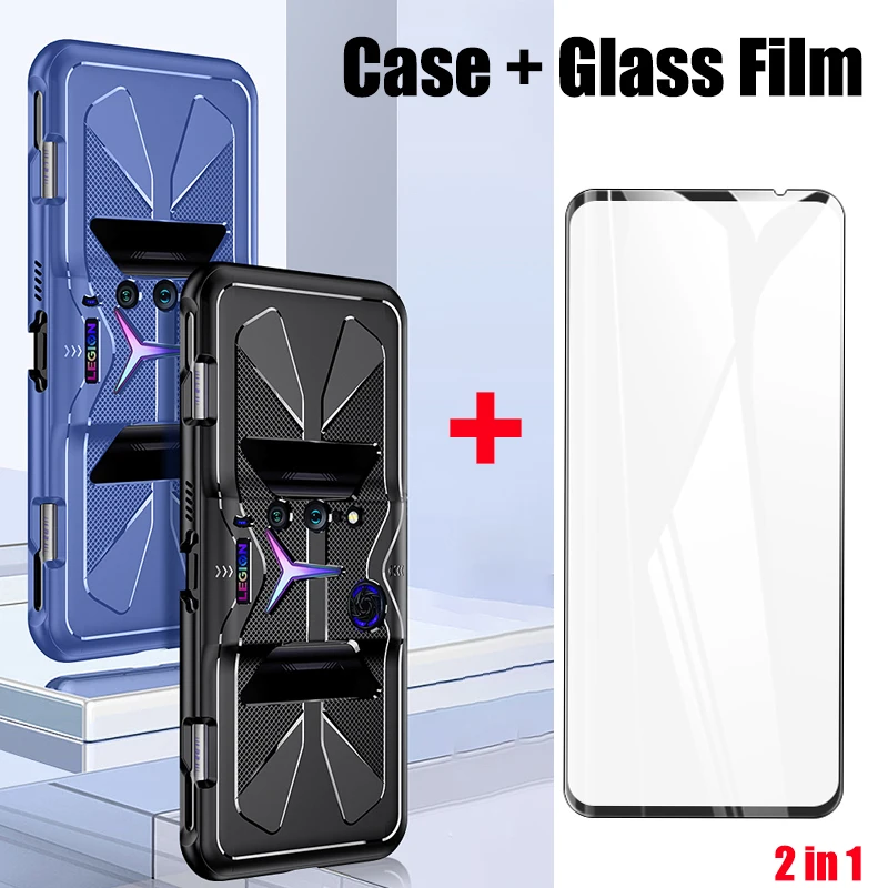 2 in 1 Protective TPU Cases + Glass Screen Protector Film For Lenovo ...