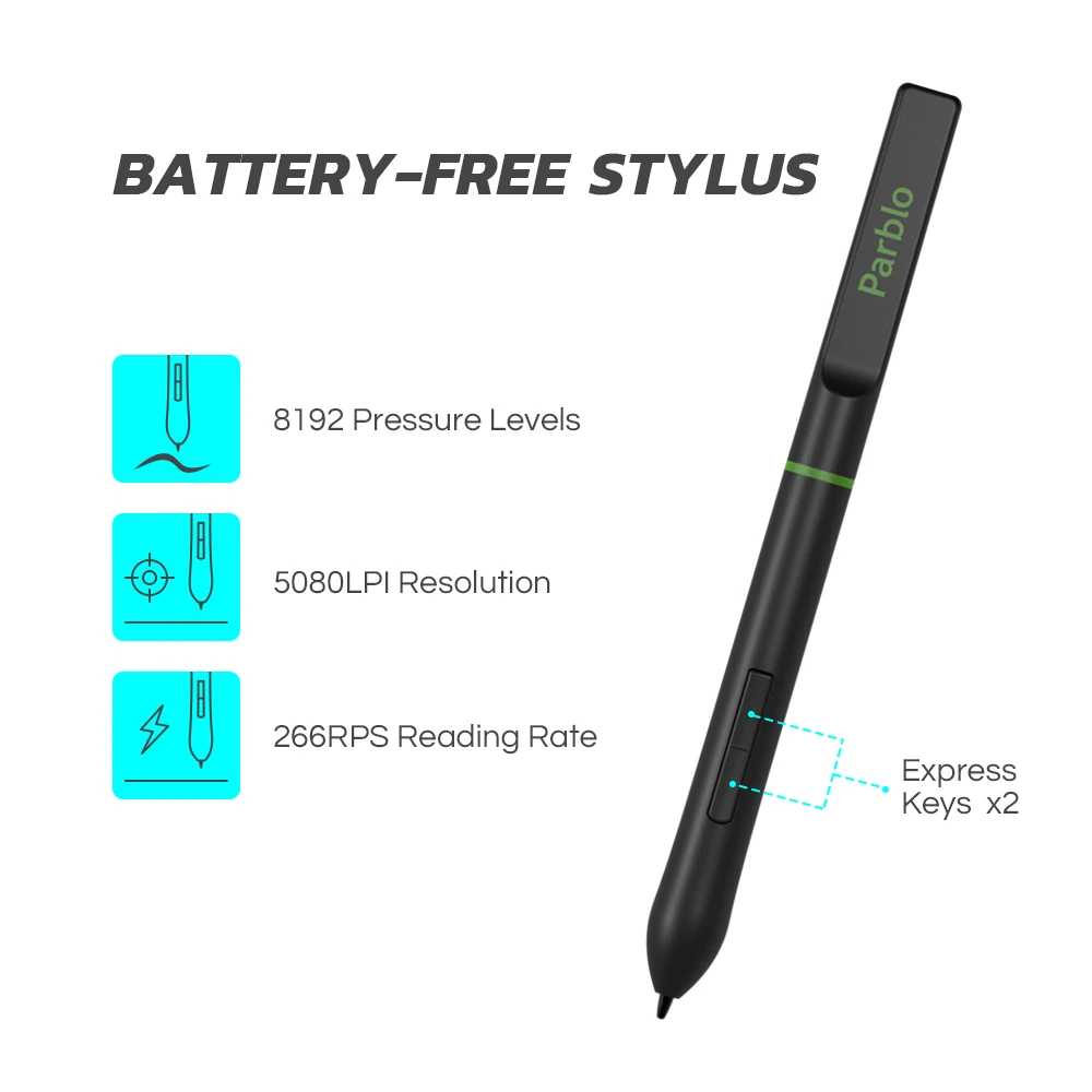 Parblo A640 V2 Portable Graphics Tablet Professional Signature USB ...