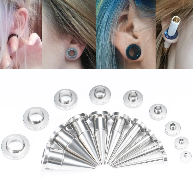 1-Piece-Two-In-One-Titanium-Steel-Ear-Expander-Tapers-Plugs-and-Tunnels ...