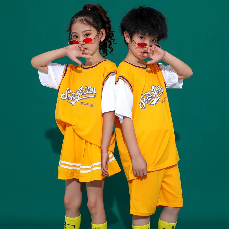 Children'S Jazz Hip Hop Dance Costumes Girls Cheerleading Clothes Boys ...