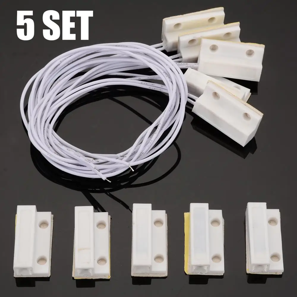 5 Pairs Recessed Door Alarm Window Contact Wire Magnetic Switch Sensor ...