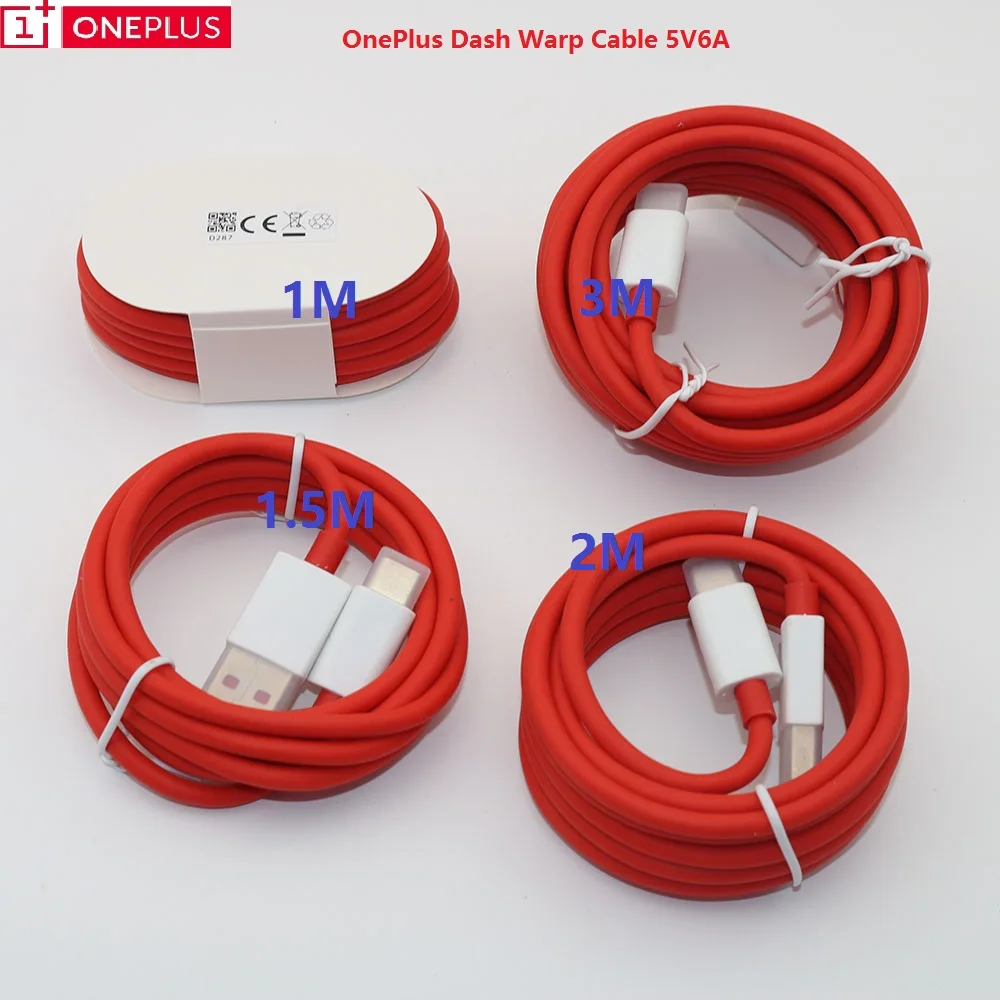 Original Oneplus 7 Dash Charger Cable Usb Type-C Cable Quick Red 1M/1 ...