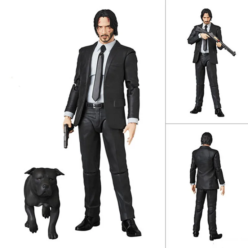 17CM Full Set Male Action Figure MAFEX085 MAFEX070 John Wick Dog ...