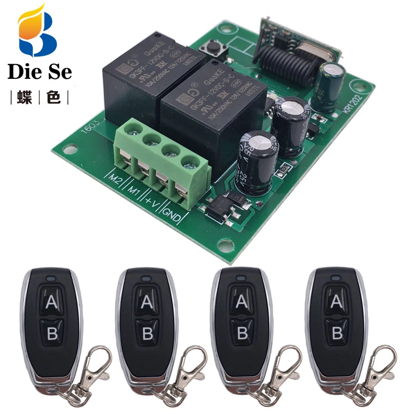 Remote Control 433Mhz DC 12V 2CH rf Relay Receiver and Transmitter for ...