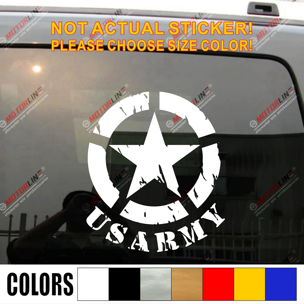 Army-Star-WW2-Car-Vinyl-Decal-Sticker-distressed-style-Fit-for-Jeep-etc ...