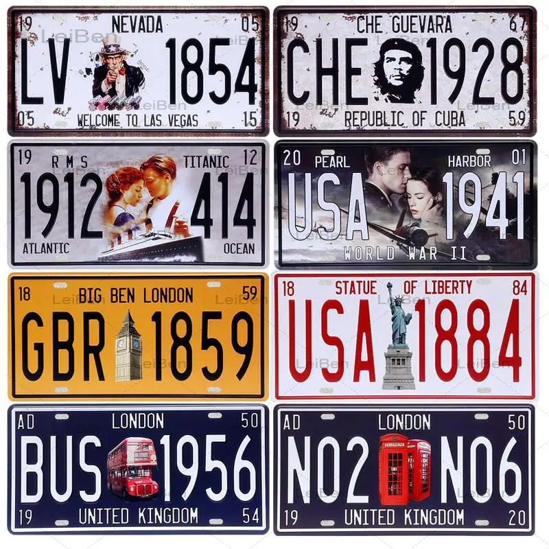 License Plate Metal Plaque Welcome To Las Vegas Vintage Car Metal Tin ...