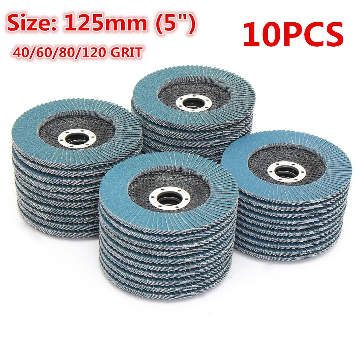 10pcs 125mm 40-120 Grit Metal Sanding Flap Discs Angle Grinder Wheels ...