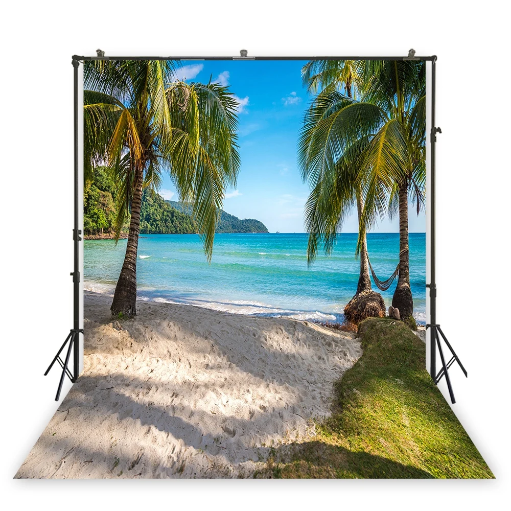 Hawaii Beach themed background island back drop palm tree back ground ...