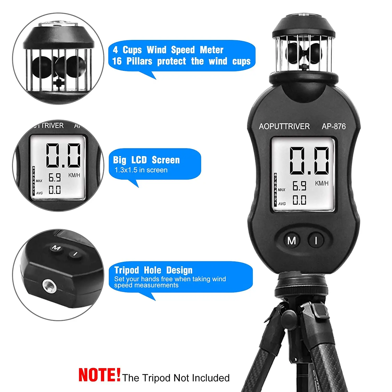 Handheld-Anemometer-HP-876-Air-Speed-Tester-Digital-Wind-Meter-for ...