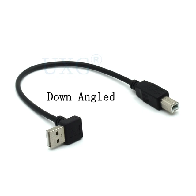 USB Up / down bend type B Male to Up Down 90 Degree Angled USB 2.0 Male ...