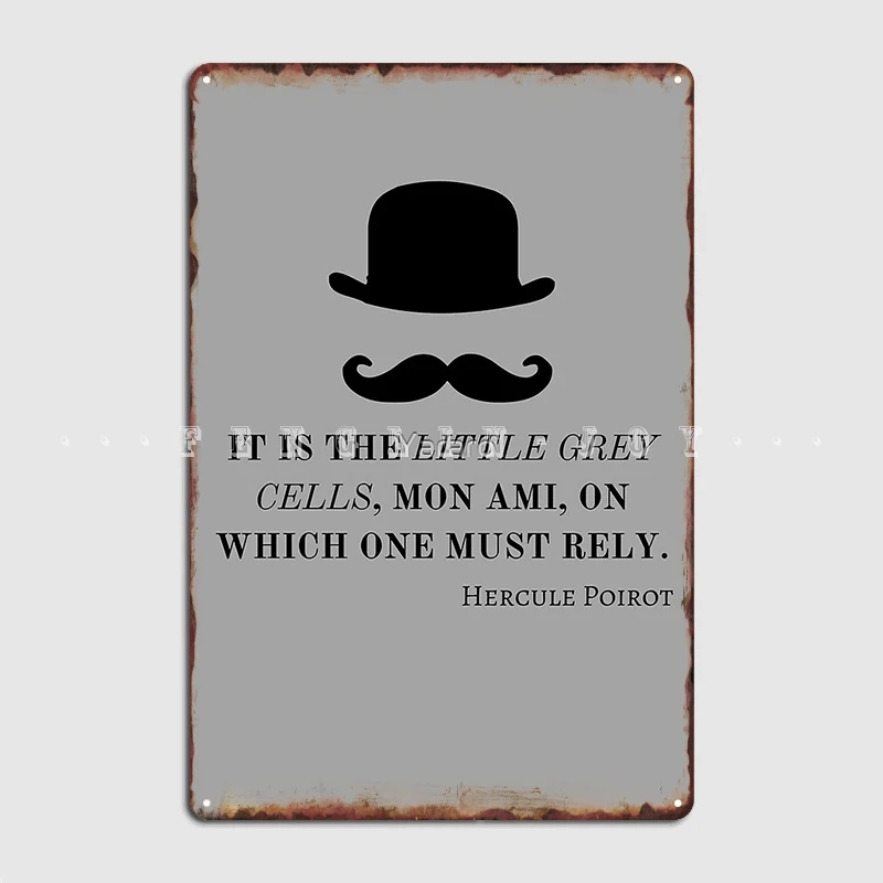 Hercule Poirot. It Is The Little Gray Cells Mon Ami Poster Metal Plaque ...
