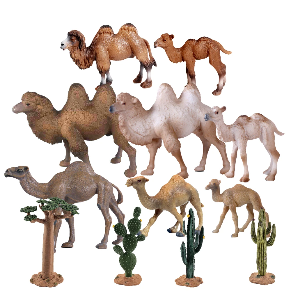 Simulation-Animal-Figurines-Desert-Camel-Solid-Static-Model-Double ...