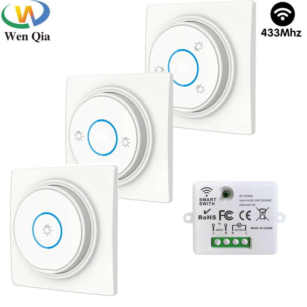 Rf433MHz Wireless Switch Kinetic Wall Switch No battery Need,Light ...