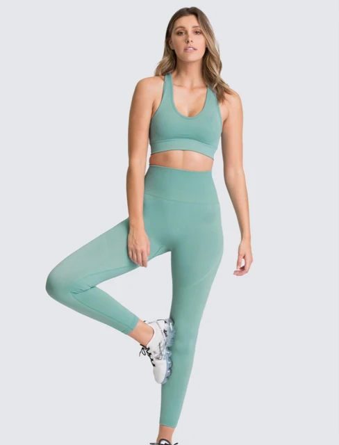 seamless hyperflex workout set sport leggings and top set yoga outfits ...