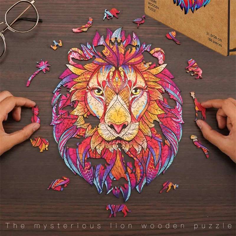 Games & Puzzles Toys & Games Wooden Lion Number Puzzle Puzzles etna.com.pe